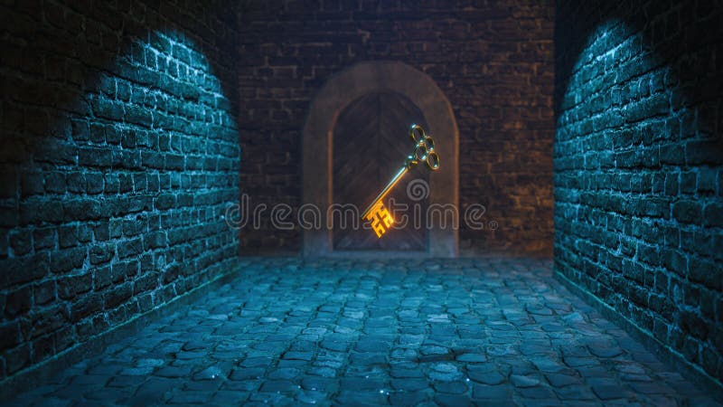 Magic Medieval Key 3d Rendered Stock Image - Image of medieval, magic ...