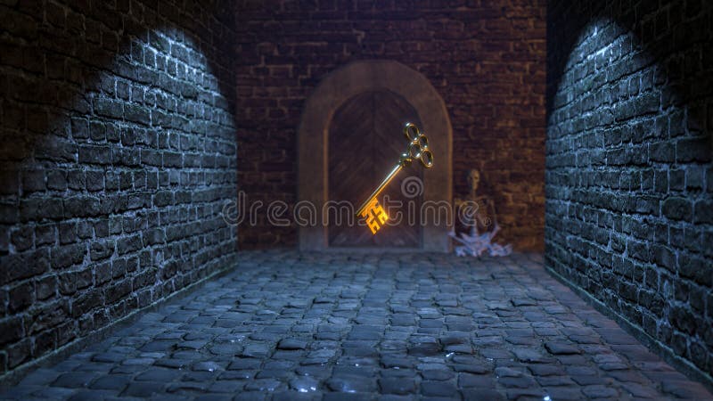 Magic Medieval Key 3d Illustration Rendered Stock Illustration ...