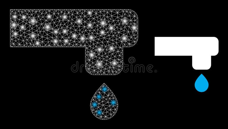 Polygonal Carcass Mesh Kitchen Tap with Magic Stock Vector ...