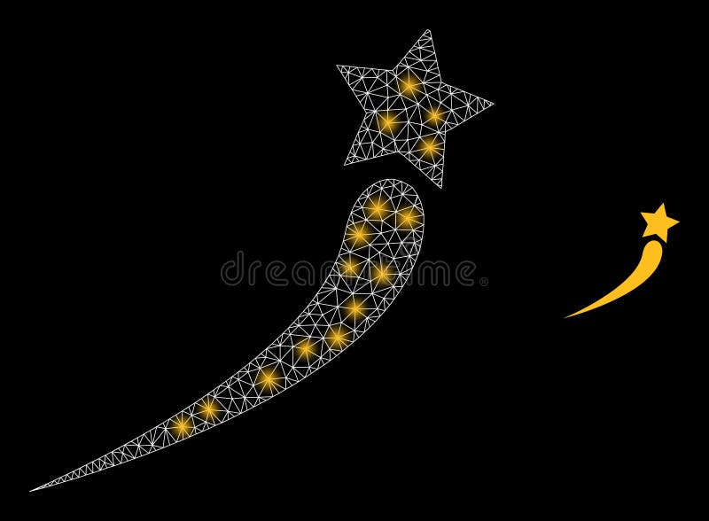 Polygonal Network Mesh Raising Star with Magic Stock Vector ...
