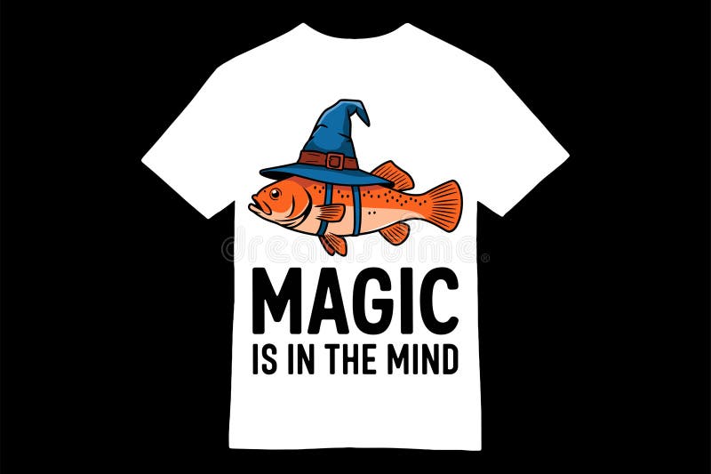 MAGIC is in the MIND Wizard Fish T-shirt Stock Vector - Illustration of ...