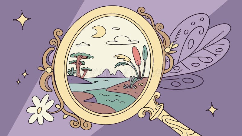 Magic Mirror Design, Ornate Frame Fantasy Theme Vector Design ...