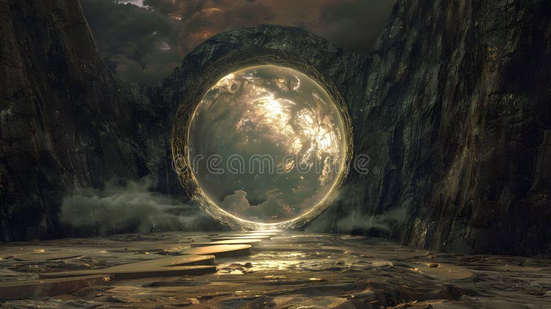 Magic Mirror Showing an Alternate Reality Stock Illustration ...