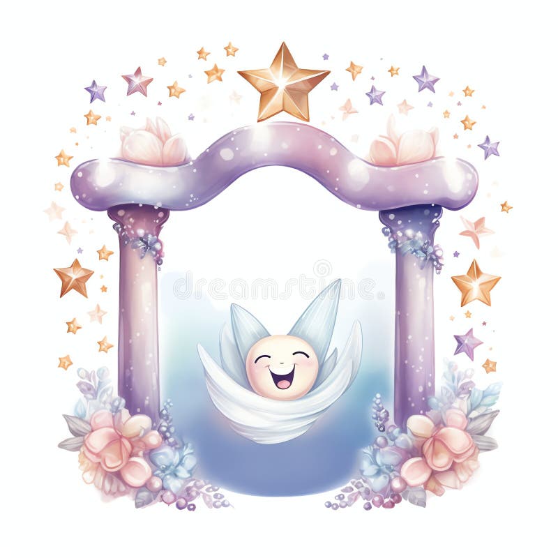 Magic Mirror Toothfairy Fairytale World Watercolor Stock Illustration ...