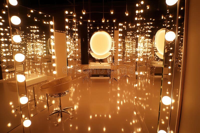 A Magic Mirror Vanity Room Where Reflections Shift with Changing Lights ...