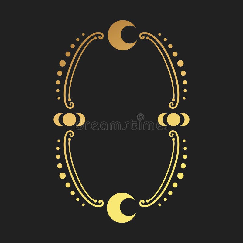 Magic Moon Gold Astrology. Boho Vector Illustration. Stock Vector ...