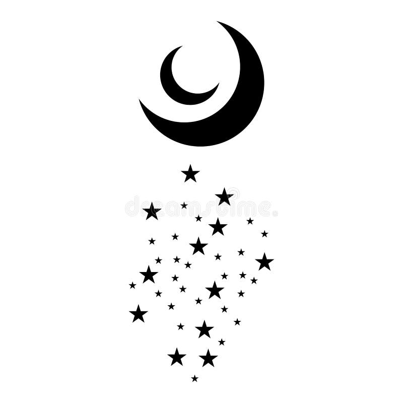 Magic Moon and Stars Icon. Graphic Elements for Astrology. Boho Witch ...