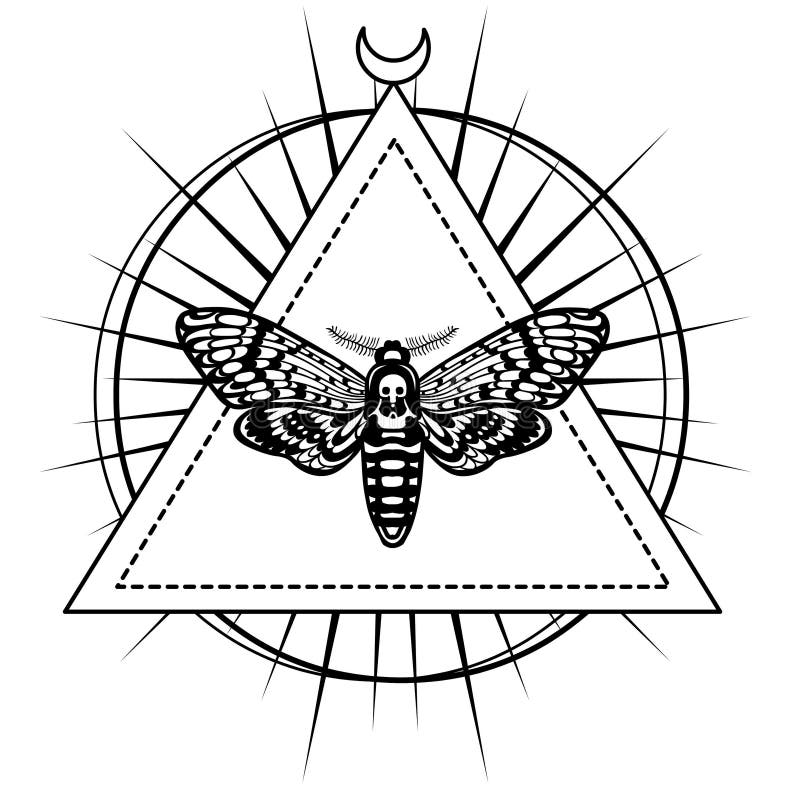 Magic Moth with a Pattern in the Form of a Human Skull. Stock Vector ...