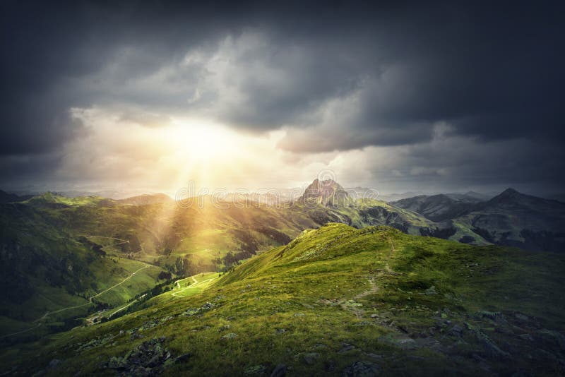 Magic mountain landscape stock image. Image of green - 98943243