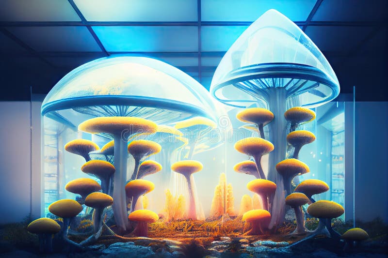 Magic Mushroom Farm, with Mushrooms Growing in Controlled Environment ...