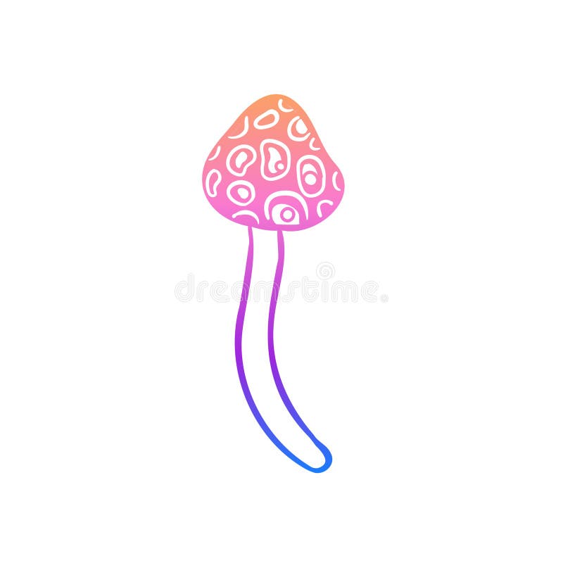 Magic Mushrooms. Psychedelic Hallucination. Gradient Vector ...