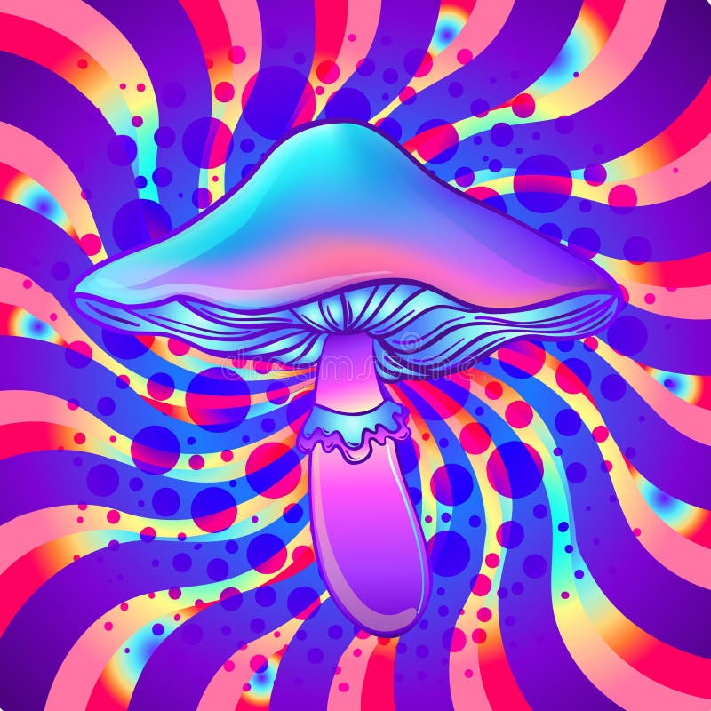 Magic Mushrooms. Psychedelic Hallucination. Vibrant Vector Illustration ... Magic Mushrooms. Psychedelic Hallucination. Vibrant Vector Illustration ...