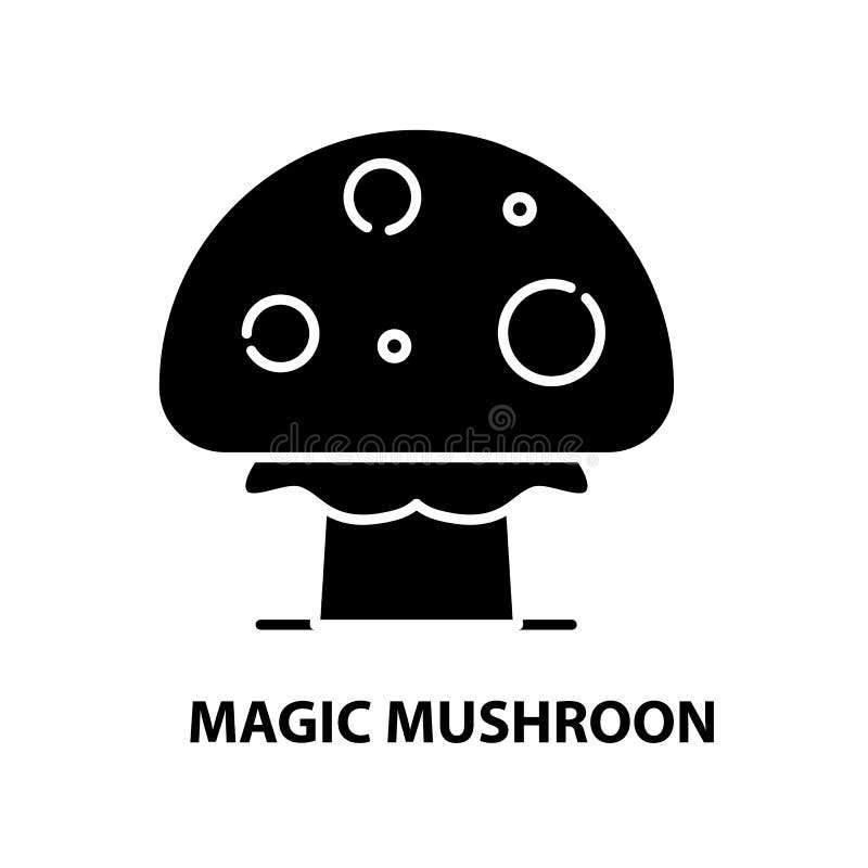 Magic Mushroon Icon, Black Vector Sign with Editable Strokes, Concept ...