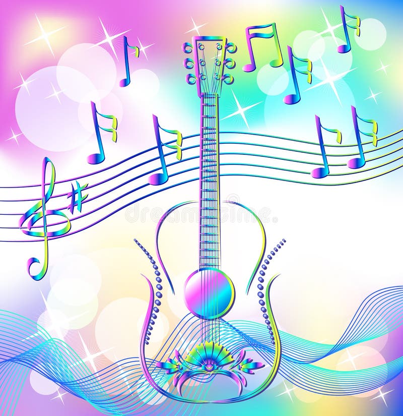 Colorful music notes stock vector. Illustration of music - 15888072
