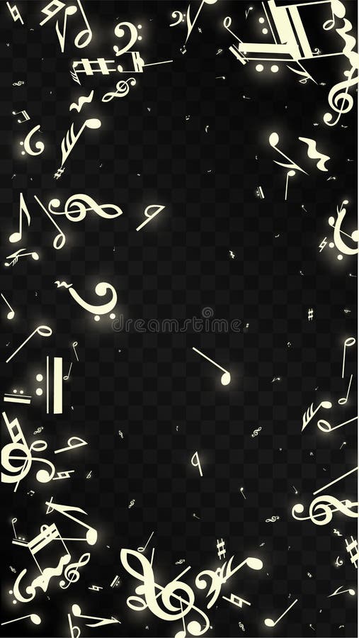 Magic Musical Notes on Black Background. Vector Luminous Musical ...