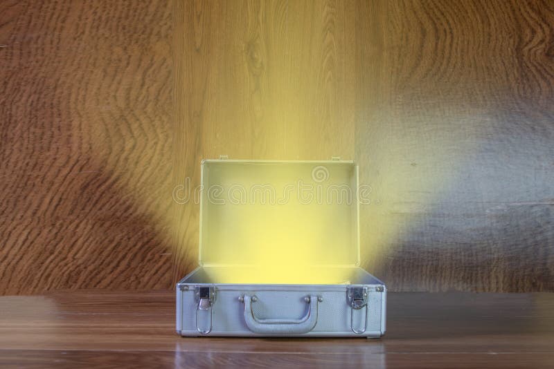 Magic and Mysterious Chest Open with Flash of Light. Pandora Stock ...