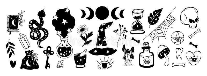 Ritual Witch Objects Stock Illustrations – 441 Ritual Witch Objects ...