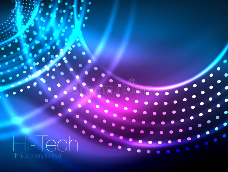 Magic Neon Circle Shape Abstract Background, Shiny Light Effect ...