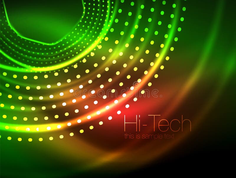 Magic Neon Circle Shape Abstract Background, Shiny Light Effect ...