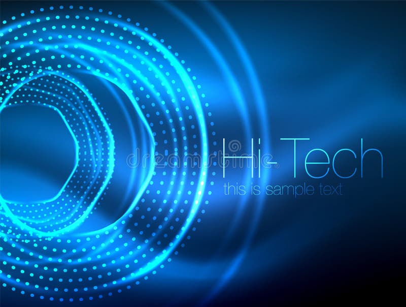 Magic Neon Circle Shape Abstract Background, Shiny Light Effect ...