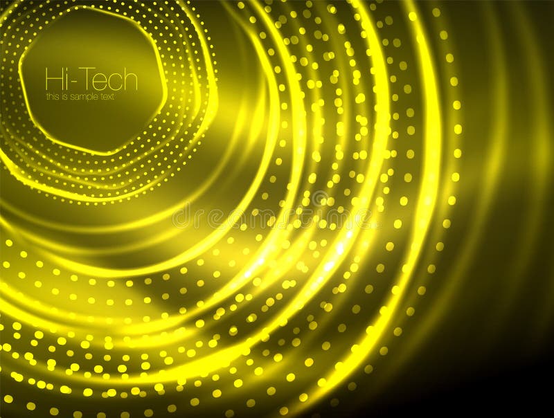 Magic Neon Circle Shape Abstract Background, Shiny Light Effect ...