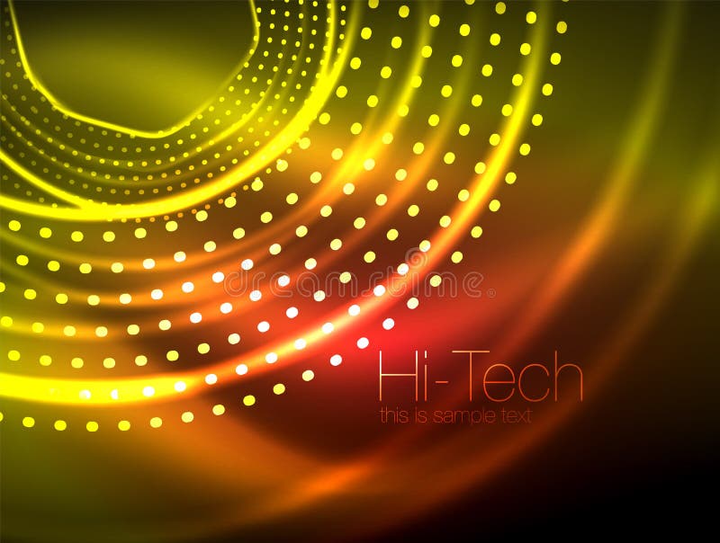 Magic Neon Circle Shape Abstract Background, Shiny Light Effect ...