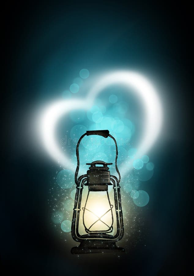 The Boy Night and a Lantern Stock Vector - Illustration of grass, cloud ...