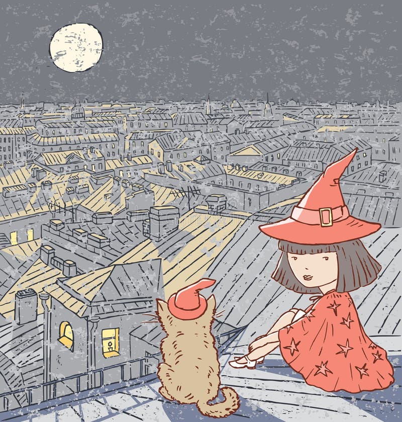 Magic Night stock vector. Illustration of hand, enchantress - 46424953