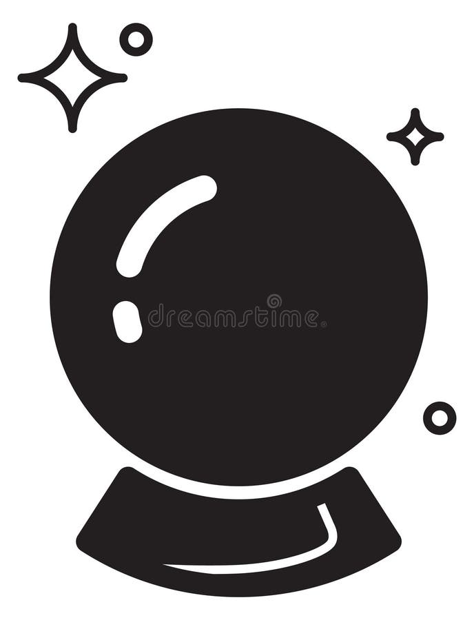 Magic Orb Black Icon. Crystal Ball Symbol Stock Illustration ...