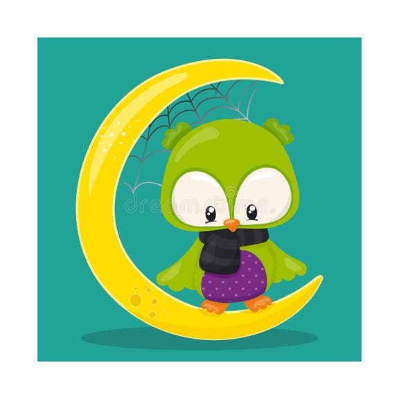 Magic Owl OnMoon 02 stock vector. Illustration of vector - 198989176