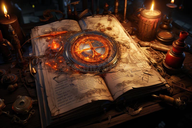 The Magic Pages of the Magic Book Summon Arcane Spells Stock Photo ...