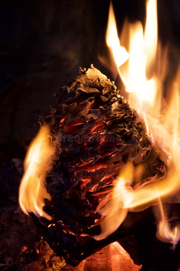 Magic of paper stock photo. Image of magic, paper, fire - 203116380