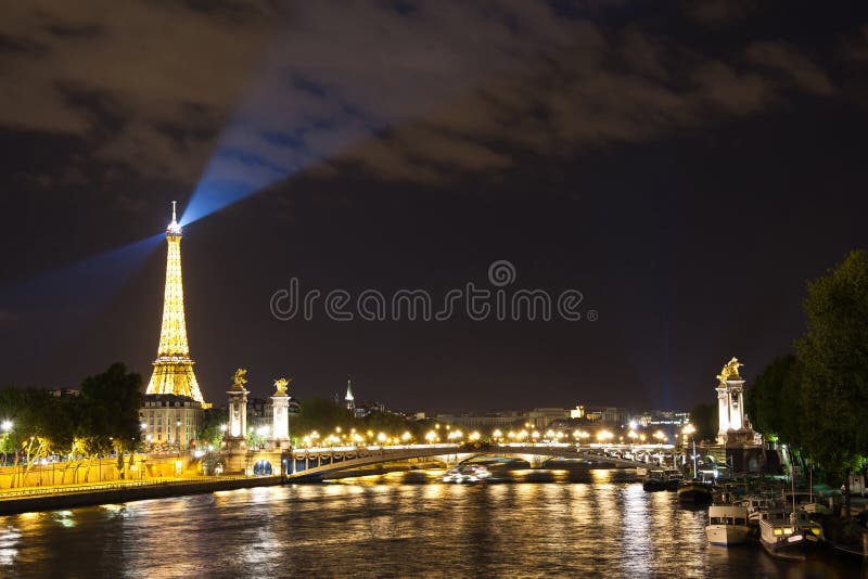 The Magic of Paris at Night Editorial Image - Image of travel, bridge ...