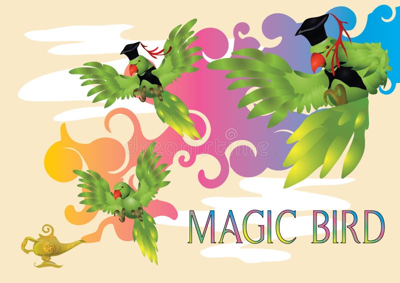 Magic parrot stock vector. Illustration of animals, bird - 51174204