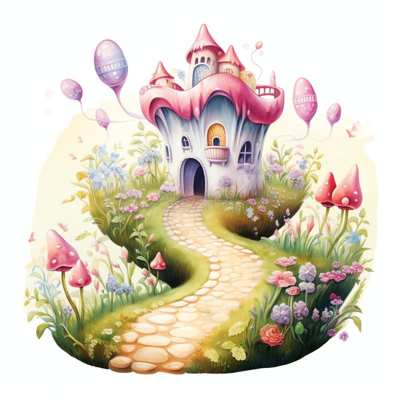 Magic Path Toothfairy Fairytale World Watercolor Stock Illustration ...