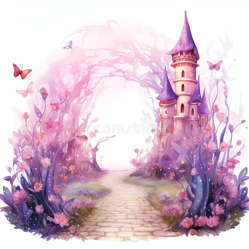 Magic Path Toothfairy Fairytale World Watercolor Stock Illustration ...