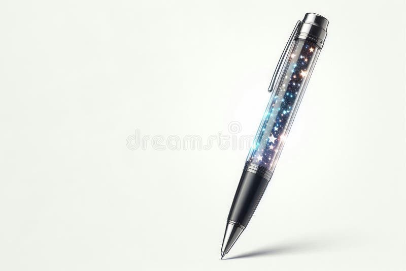 A Magic Pen with Stars Inside. Space for Text. Stock Image - Image of ...