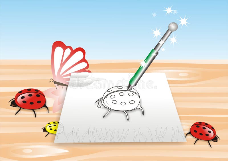 Magic pencil stock vector. Illustration of writing, background - 22543295