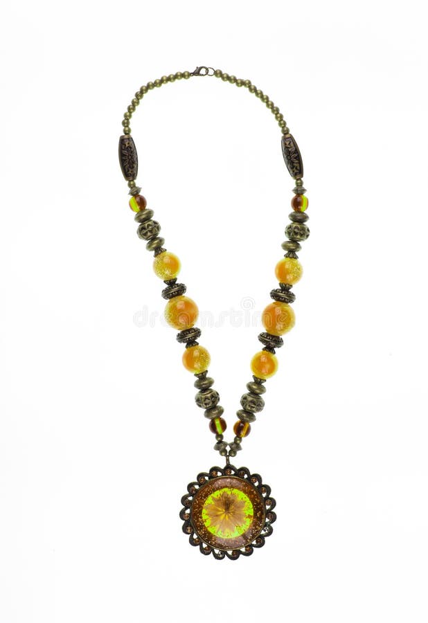 Magic Pendant with Stones Isolated on White Stock Photo - Image of ...