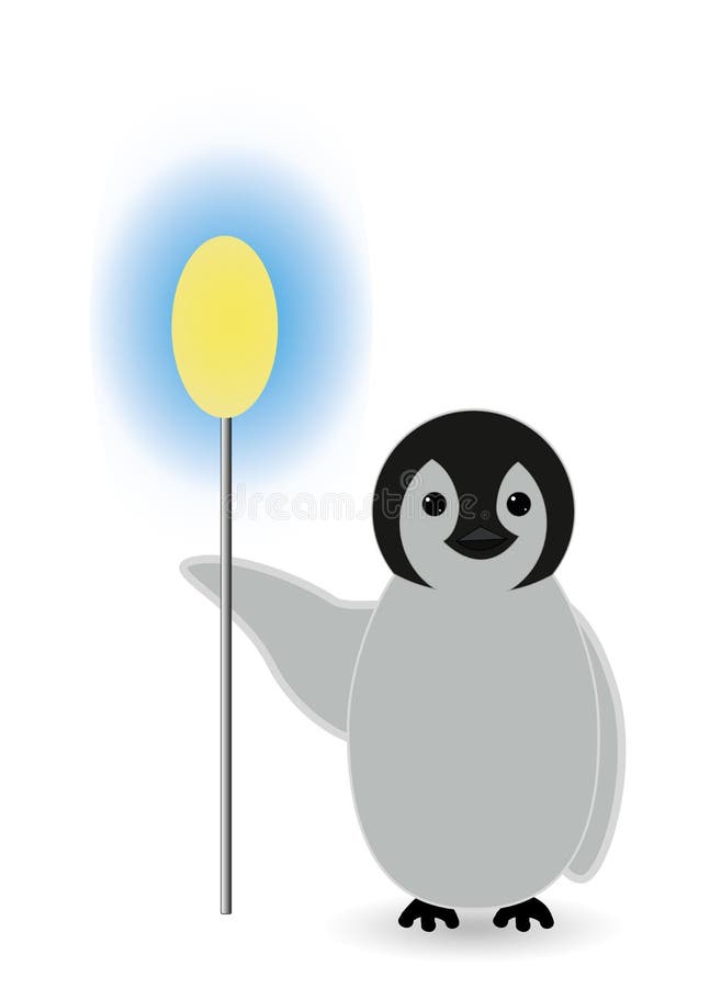 Magic Penguin with Magic Weapon Stock Illustration - Illustration of ...