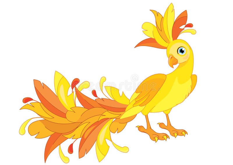 Magic Phoenix Isolated on White Background Stock Vector - Illustration ...