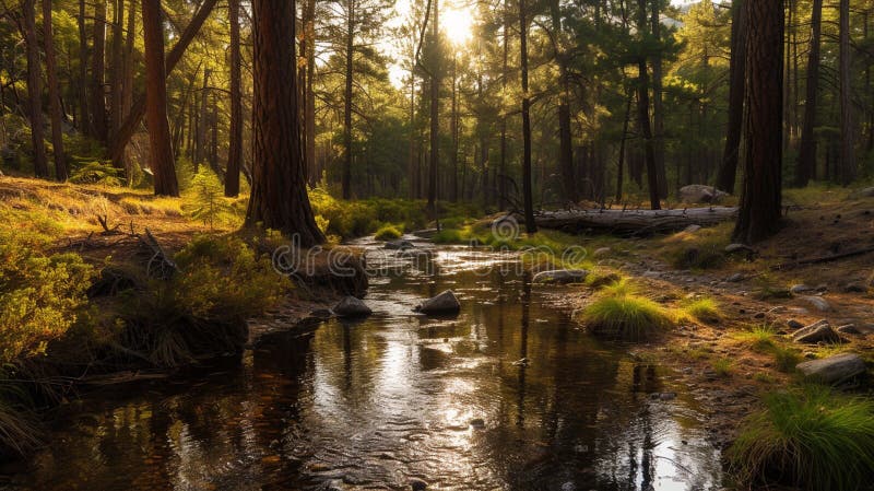 Magic Pine Tree Forest Protection. Generative Ai Stock Illustration ...
