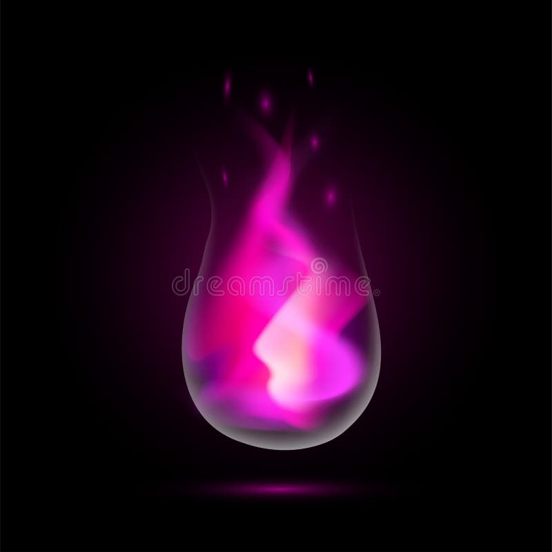 Magic pink fireball flame stock vector. Illustration of blazing - 145755646