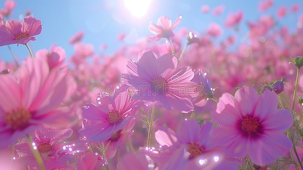 Magic Pink Flowers on Summer Mountain.Magic Pink Flowers on Summer ...