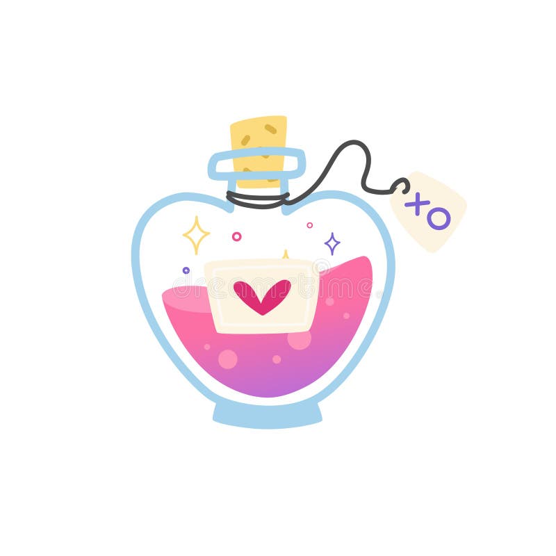 Magic Pink Love Potion in a Flask Stock Vector - Illustration of ...