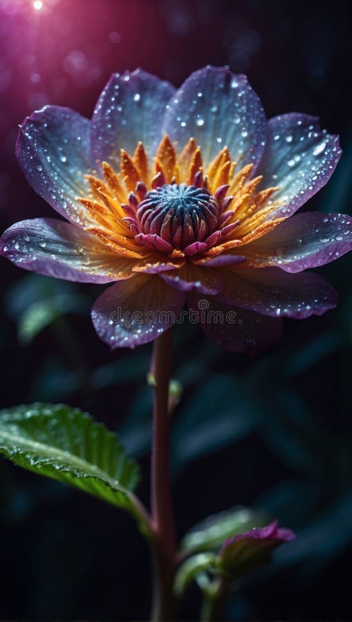 Sparkle flower heart stock illustration. Illustration of glittery ...