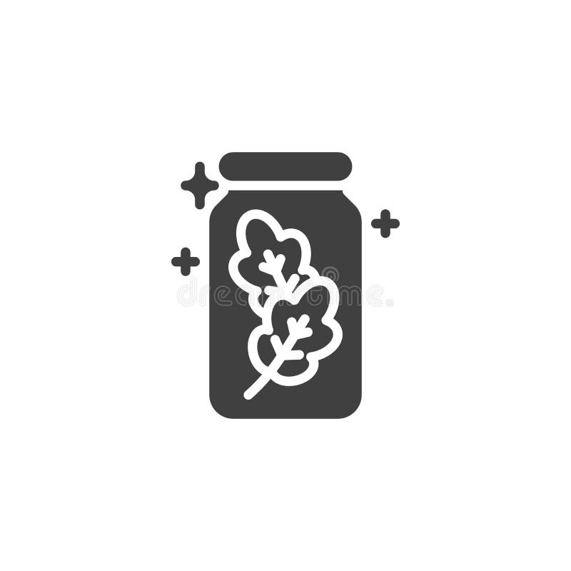 Magic Plant Jar Vector Icon Stock Vector - Illustration of leaves ...