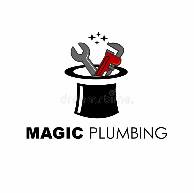 Magic Plumbing Logo Design Concept Stock Vector - Illustration of ...