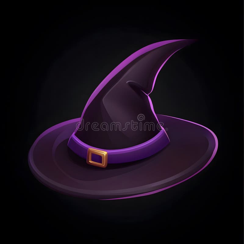 Magic Pointed Witch Hat Wizard Costume Icon Logo Stock Illustration ...
