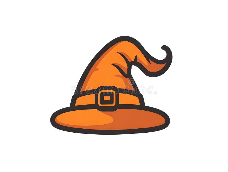 Magic Pointed Witch Hat Wizard Costume Icon Logo Stock Illustration ...